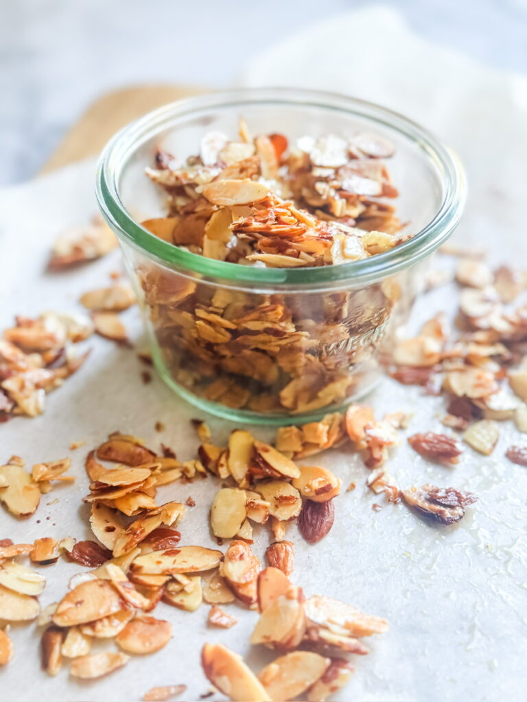 Maple Candied Slivered Almonds | Sarah's Healthyish Family